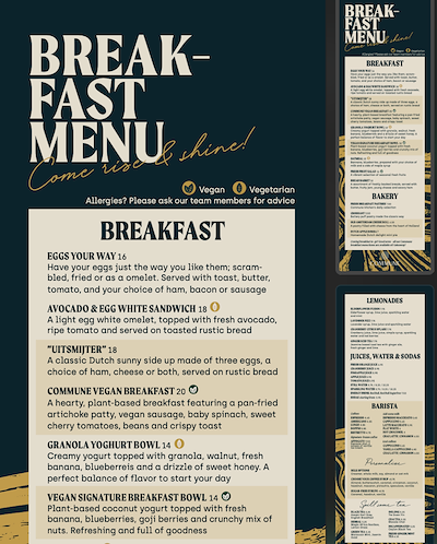 Menus of Commune, the Gate Bar and Stripes Restaurant at Sheraton ...