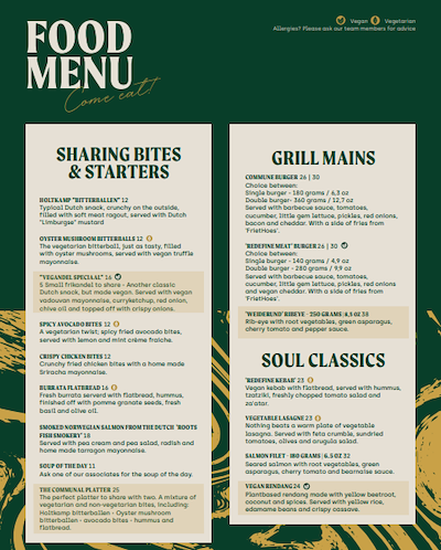 Our Menus