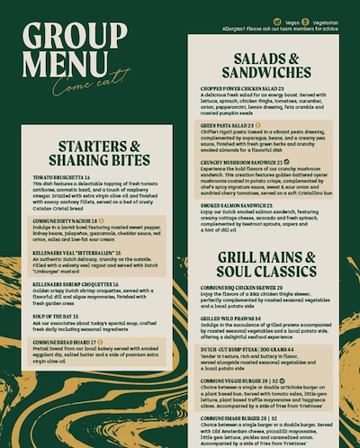 Menus of Commune, the Gate Bar and Stripes Restaurant at Sheraton ...