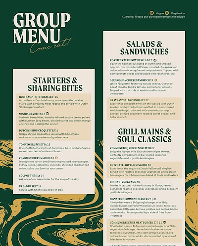 Our Menus