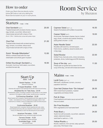 Our Menus